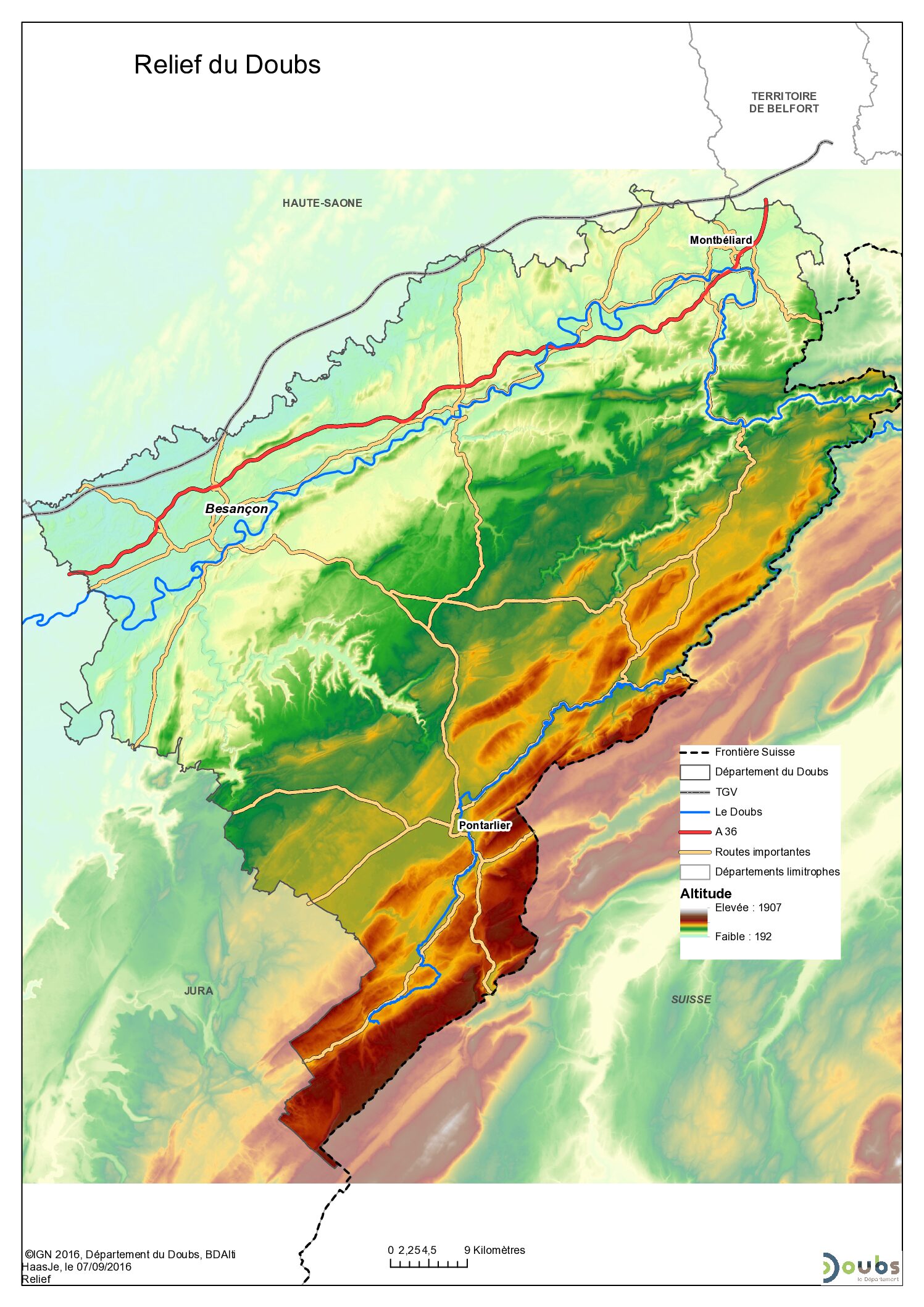 Relief du Doubs – Département du Doubs