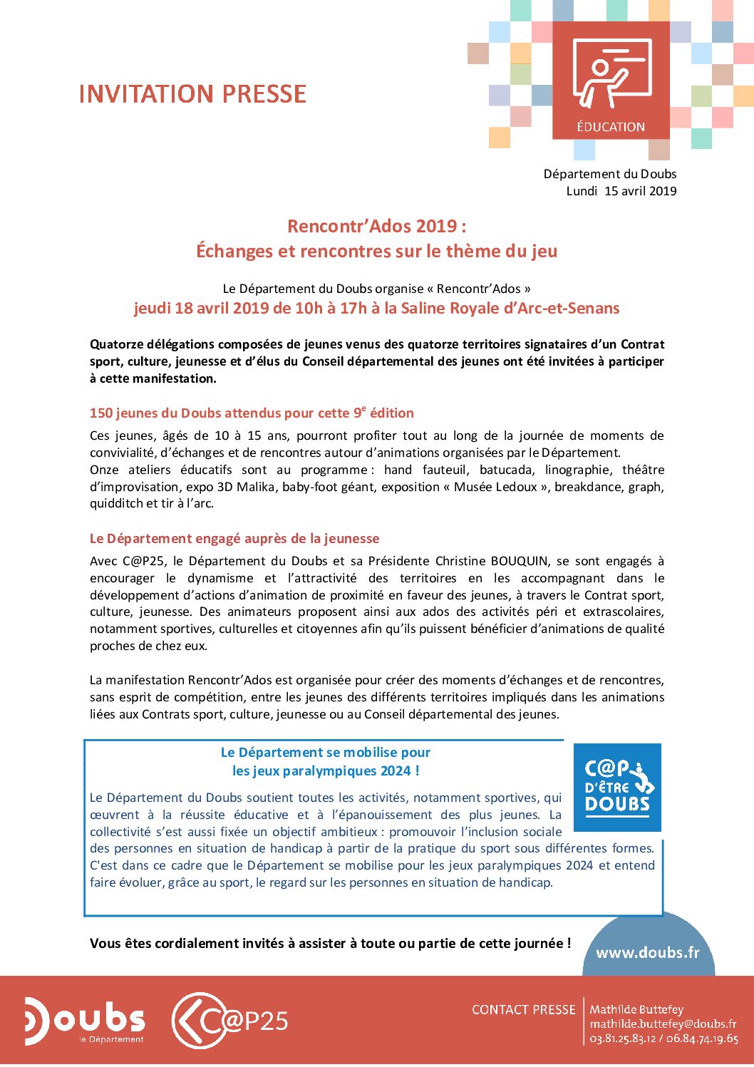 Rencontr’Ados 2019 : Échanges et rencontres sur le thème du jeu ...