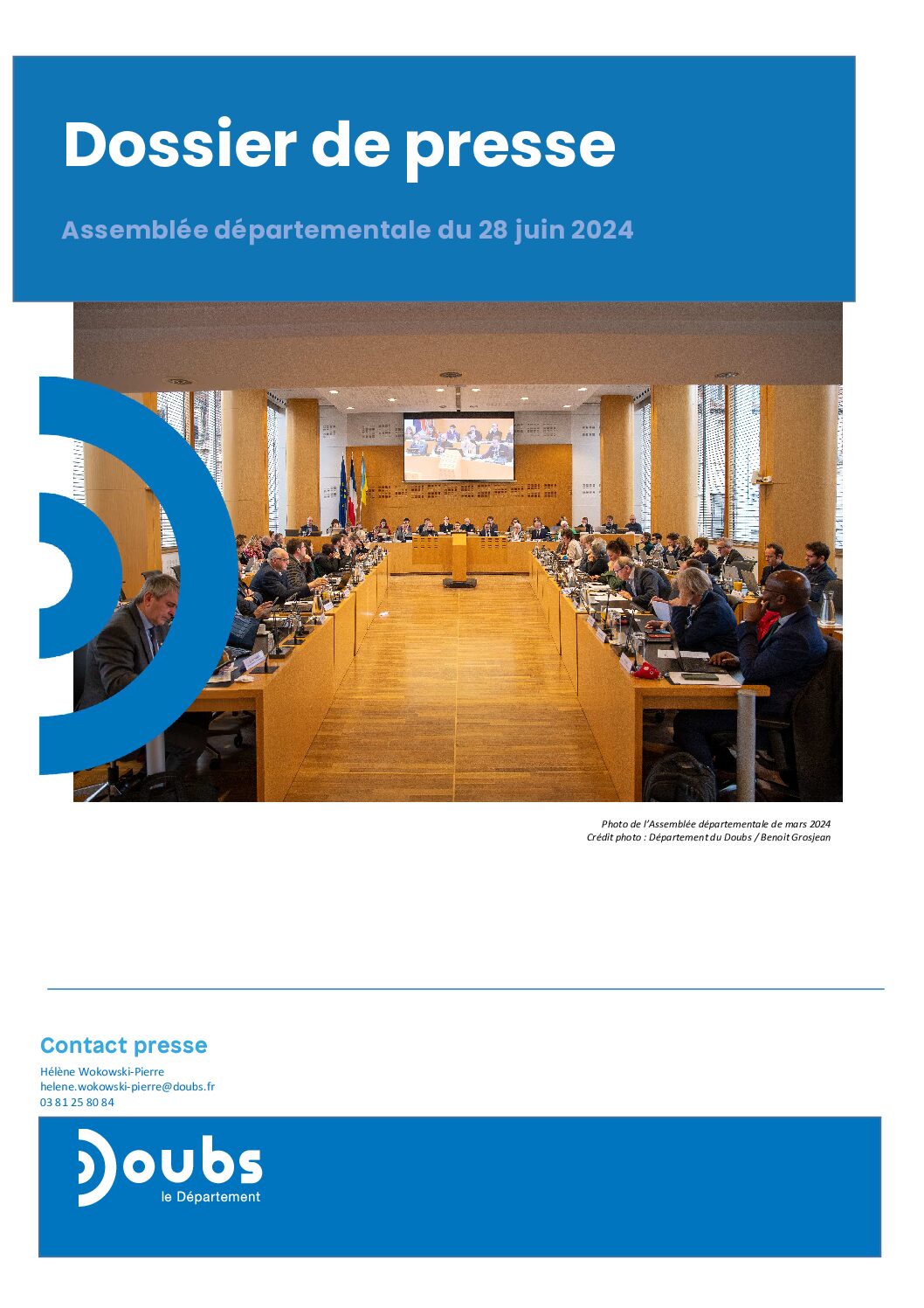 Assemblée départementale du 28 juin 2024 (DM1) / Dossier de presse – Département du Doubs